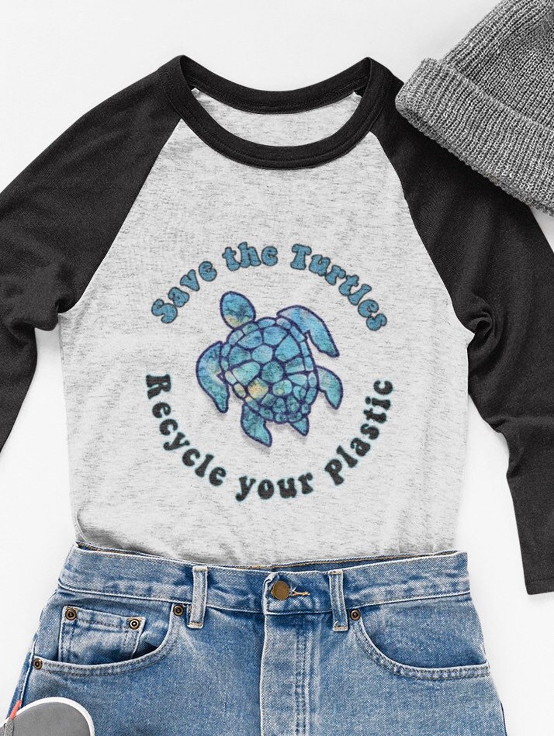 Save the Turtles VSCO Girl Youth Raglan - Etsy
