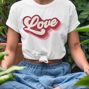 Womens Love Retro Vintage Style Valentines Day T-shirt - Etsy