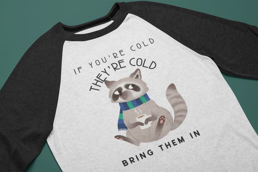 If Youre Cold Theyre Cold Hilarious Adorable Trash Panda Raglan Raccoon ...