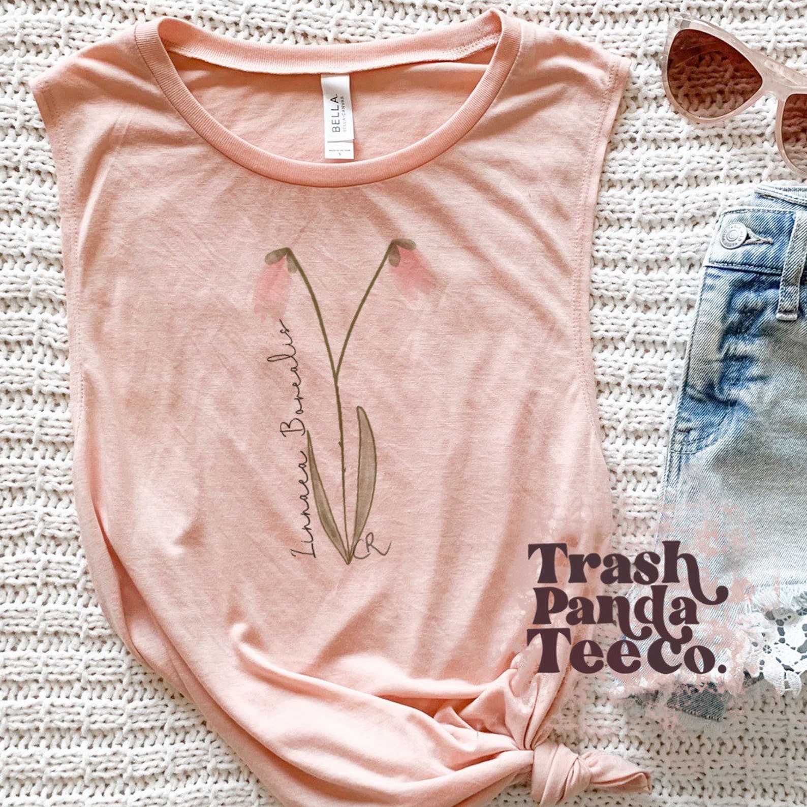 Linnea Flower Hand Drawn Illustration Linnaea Borealis - Etsy