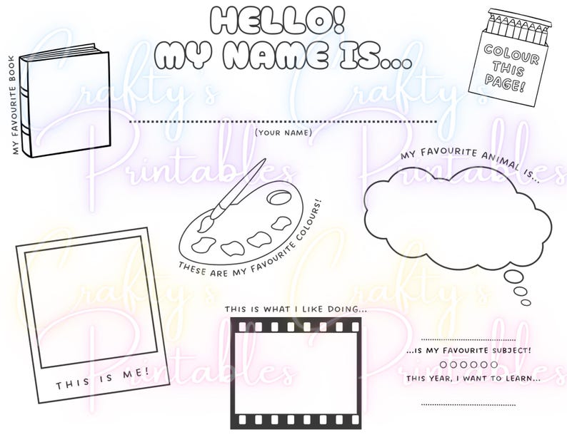 PRINTABLE Colouring Sheets BACK to SCHOOL Supplies Teachers First Day ...