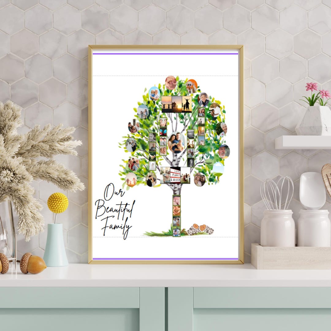 Silver Birch PHOTO COLLAGE FAMILY Tree, Printable, Frameable, Fabulous ...