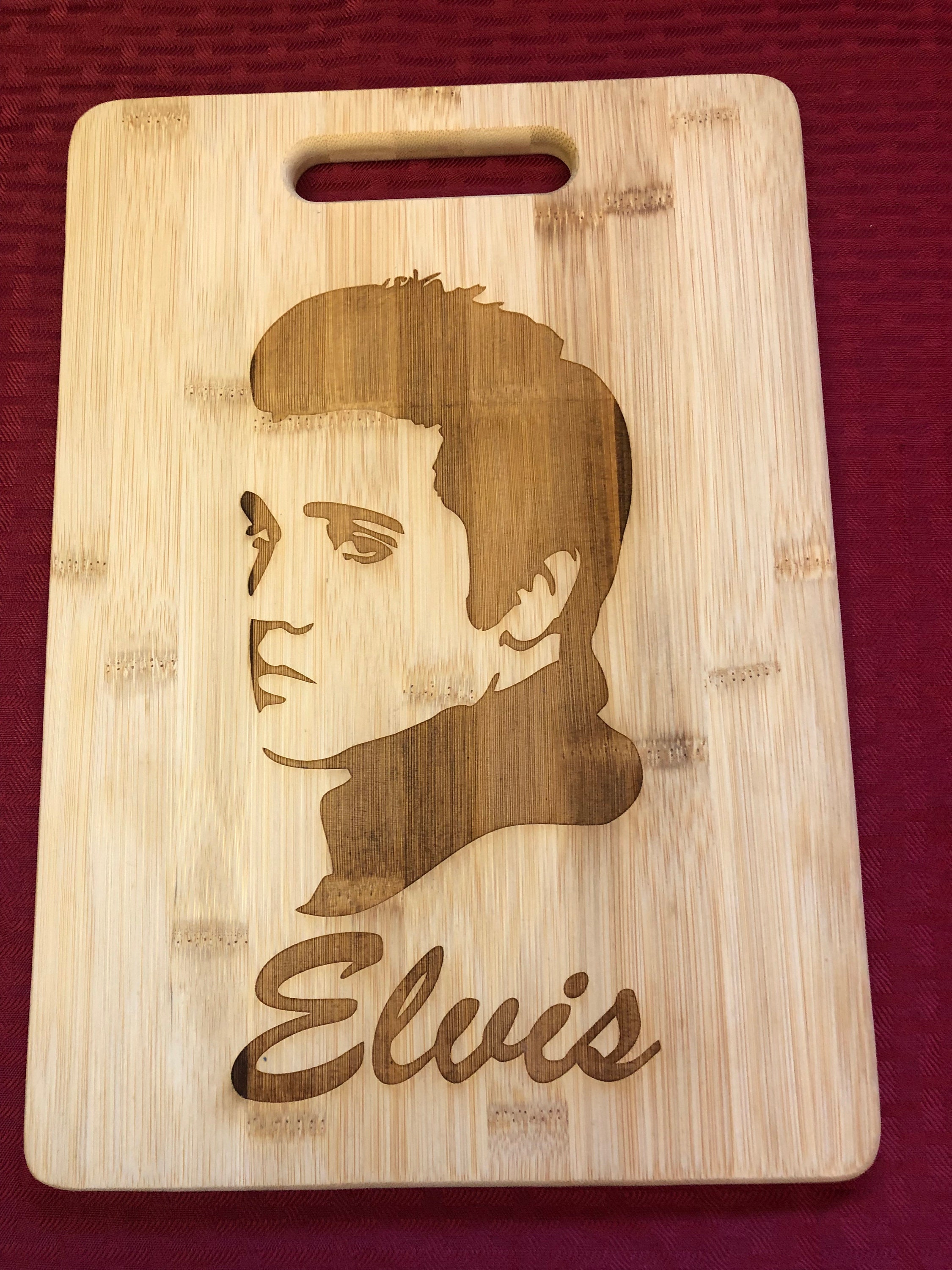 Elvis Bamboo Cutting Board With Handle - Etsy