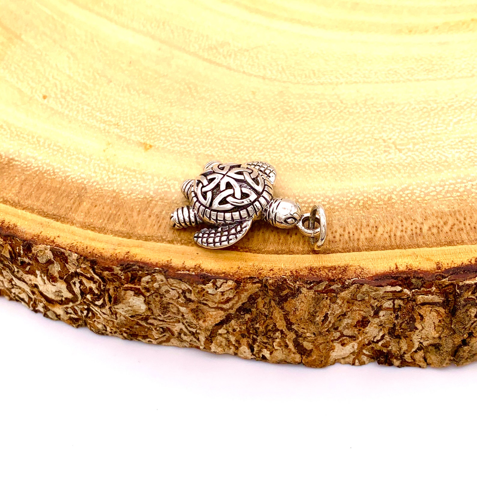 Silver Turtle Pendant Celtic Turtle Pendant Oxidized 925 - Etsy