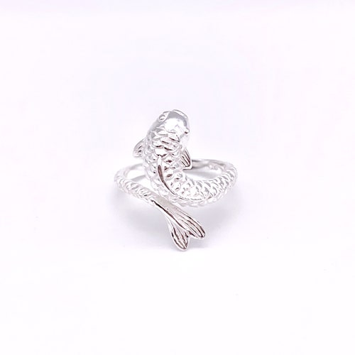 Koi Fish Initial Key Ring Koi Fish Key Ring Silver Koi Fish - Etsy