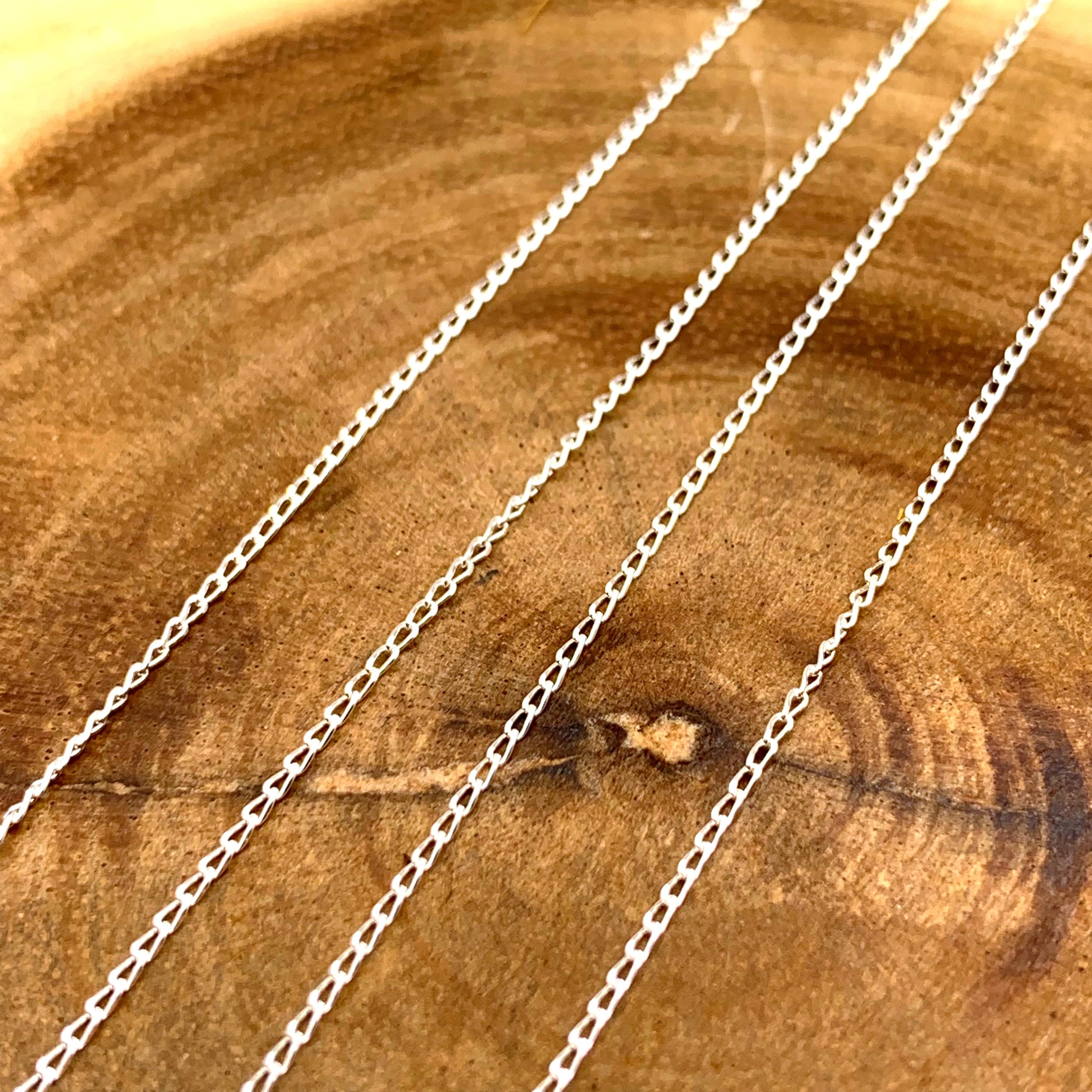 Small Silver Italian Curb Chain Solid 925 Silver Chain | Etsy