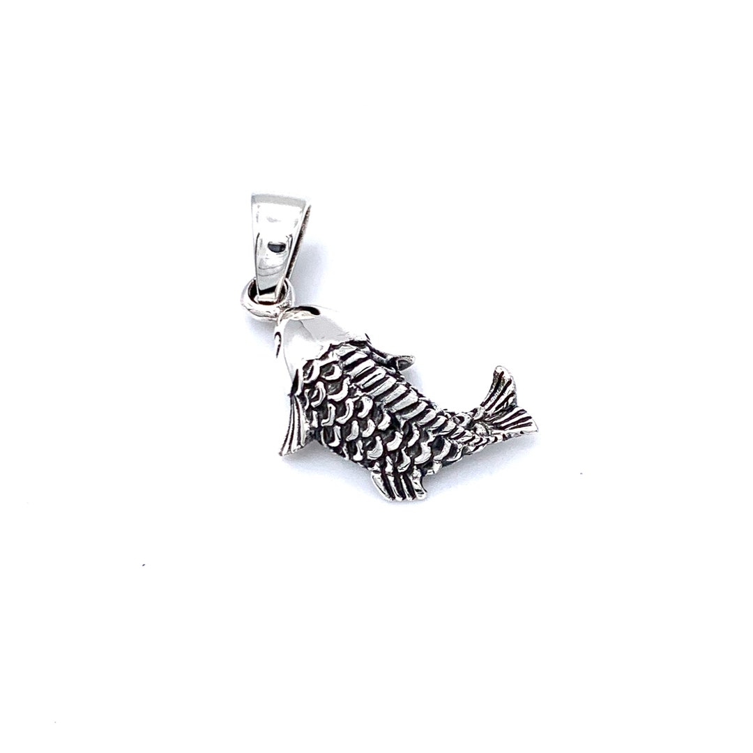 Silver Japanese Koi Fish Pendant 925 Sterling Silver Koi - Etsy New Zealand