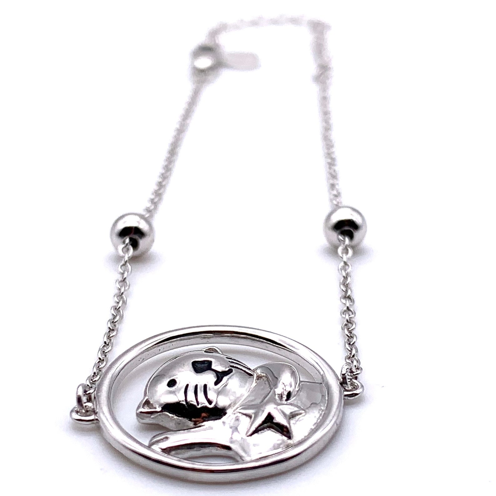Silver Otter Bracelet, Cute 925 Sterling Silver Otter Bracelet ...