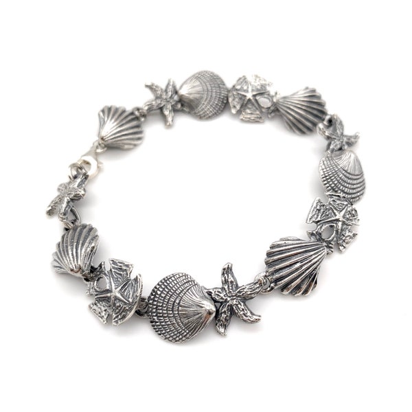 Silver Seashell Bracelet - Etsy