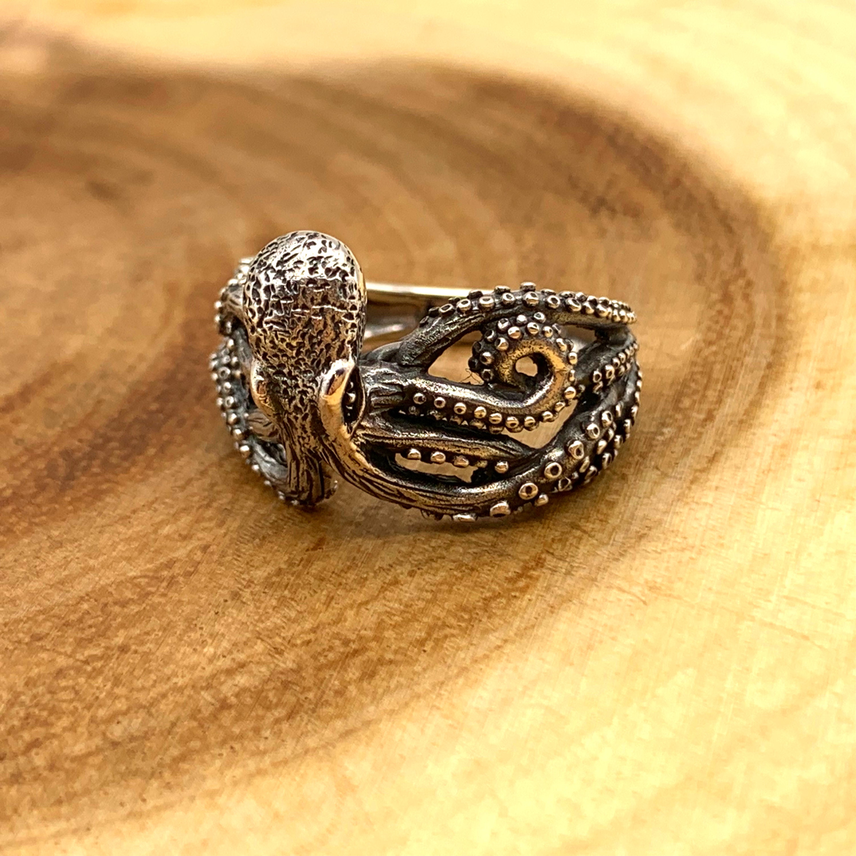 Octopus Ring Solid 925 Sterling Silver Octopus Ring - Etsy