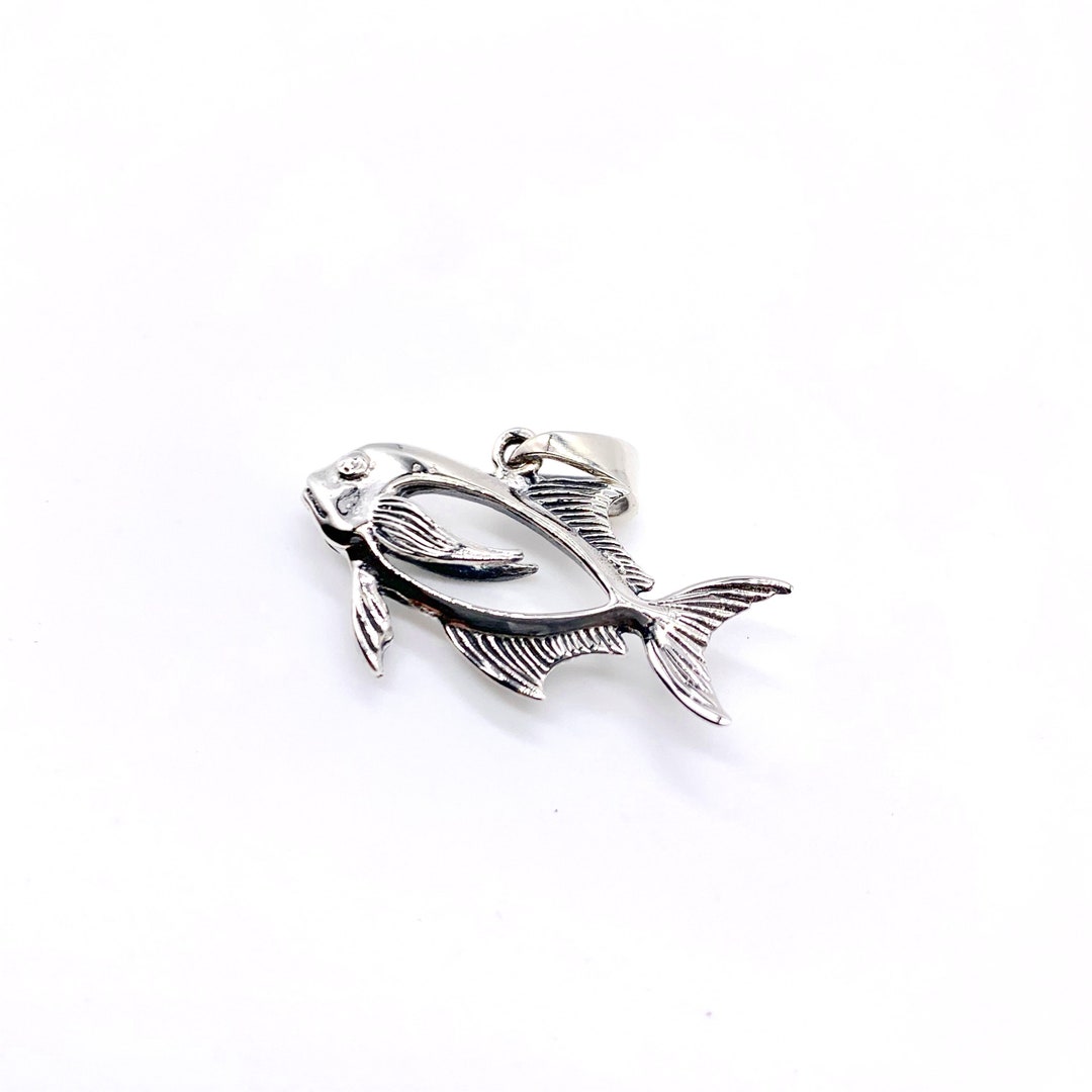 Silver Fish Pendant, Silver Jack Fish, Silver Fishing Pendant Comes ...