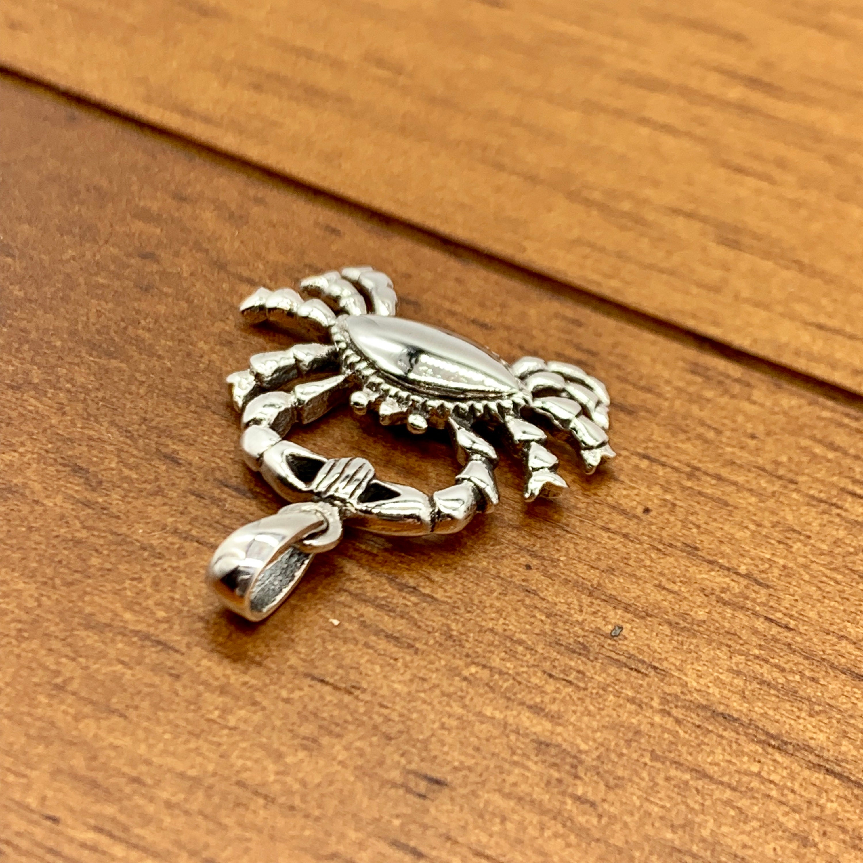 Silver Crab Pendant 925 sterling silver Clinging Crab | Etsy