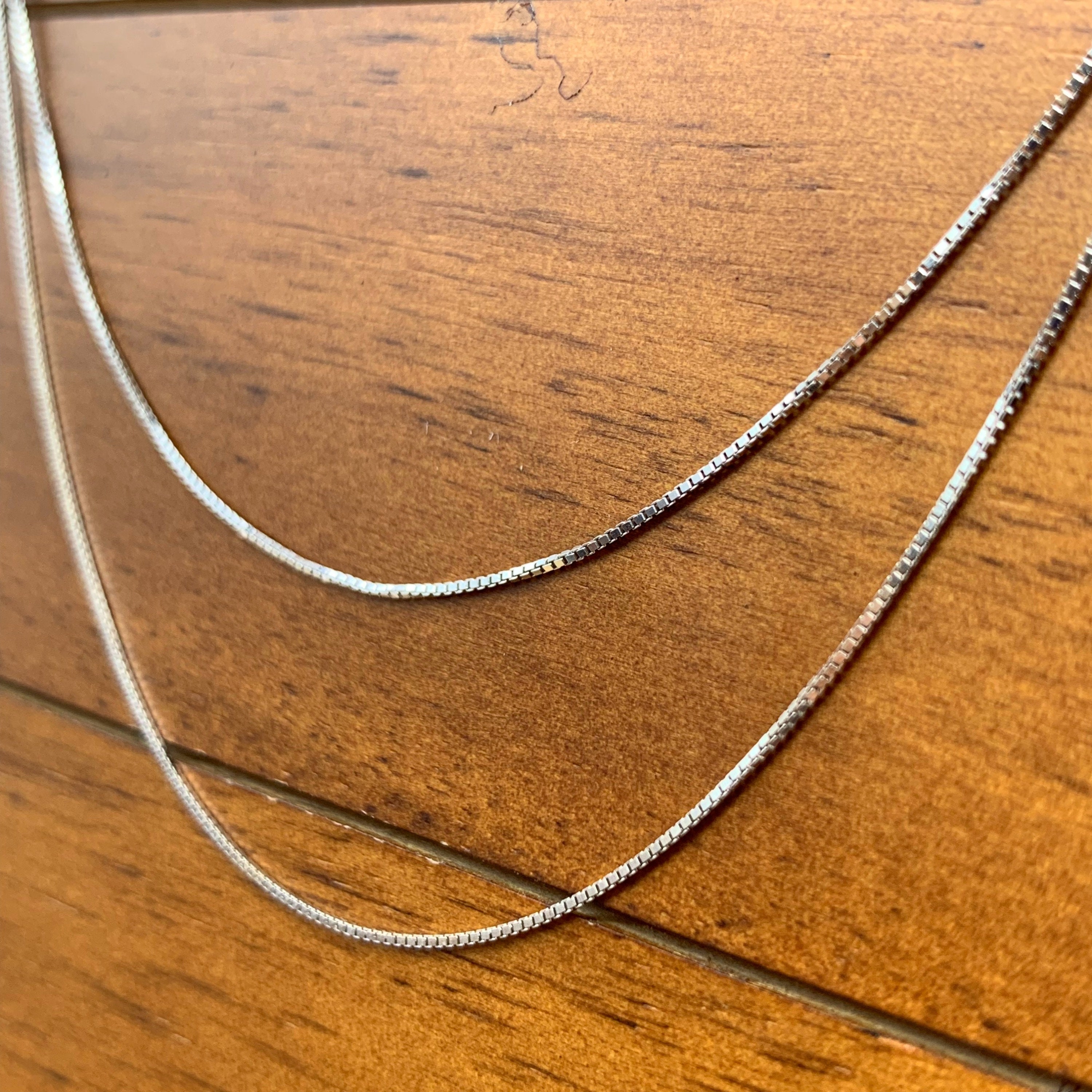 925 Sterling Silver Box Chain Pure Silver Chain - Etsy