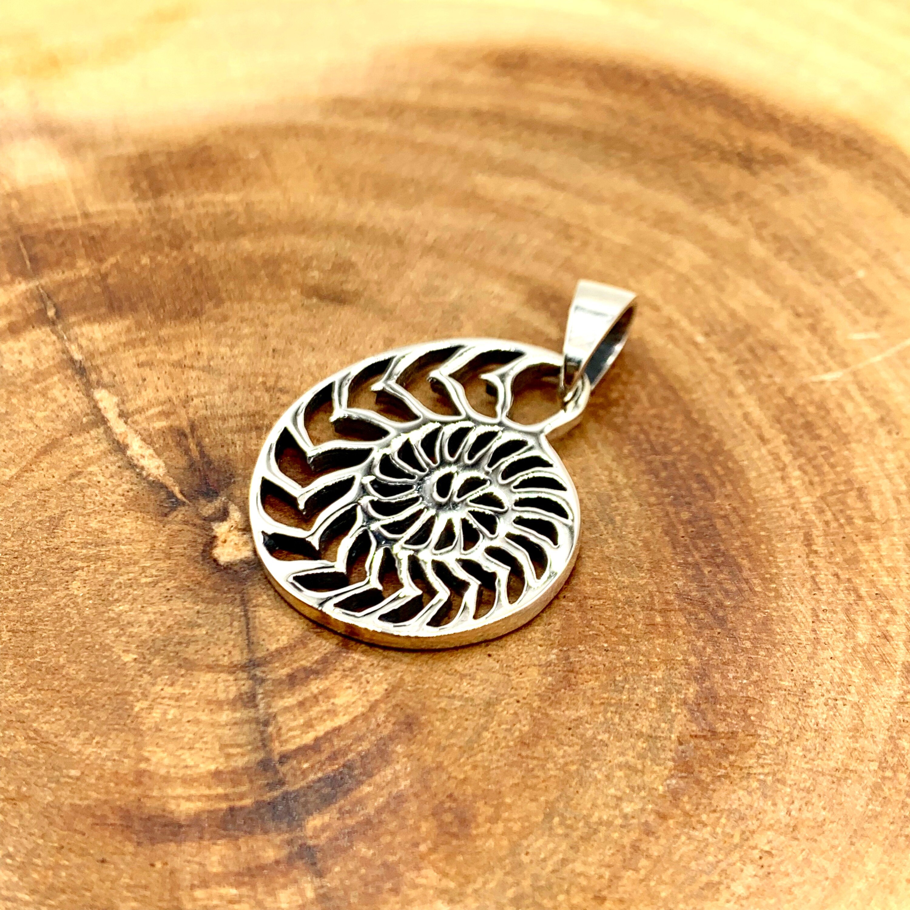 Silver Shell Pendant Silver Minimalist Pendant Nautilus | Etsy