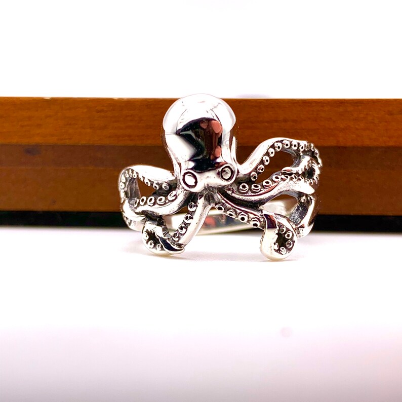 Silver Octopus Ring Pure Polished Sterling Silver Octopus - Etsy