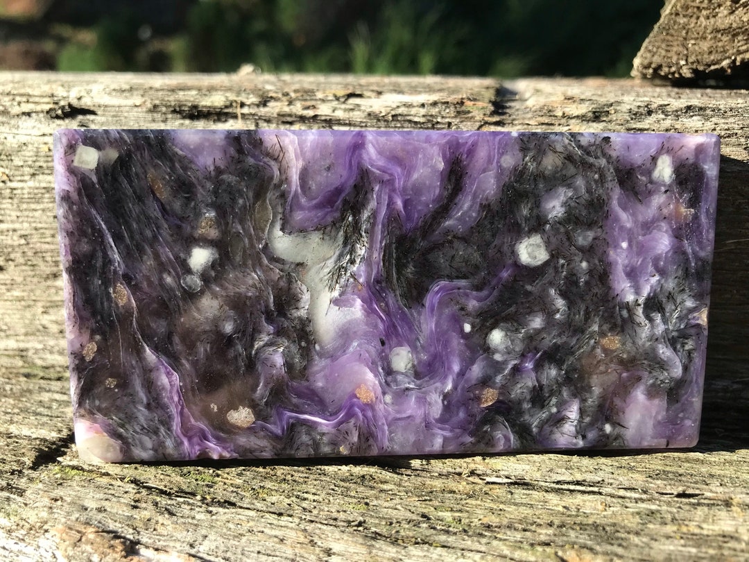 Charoite Slab 98*50*13 Mm / With Aegirine , Calcite and Beautiful ...