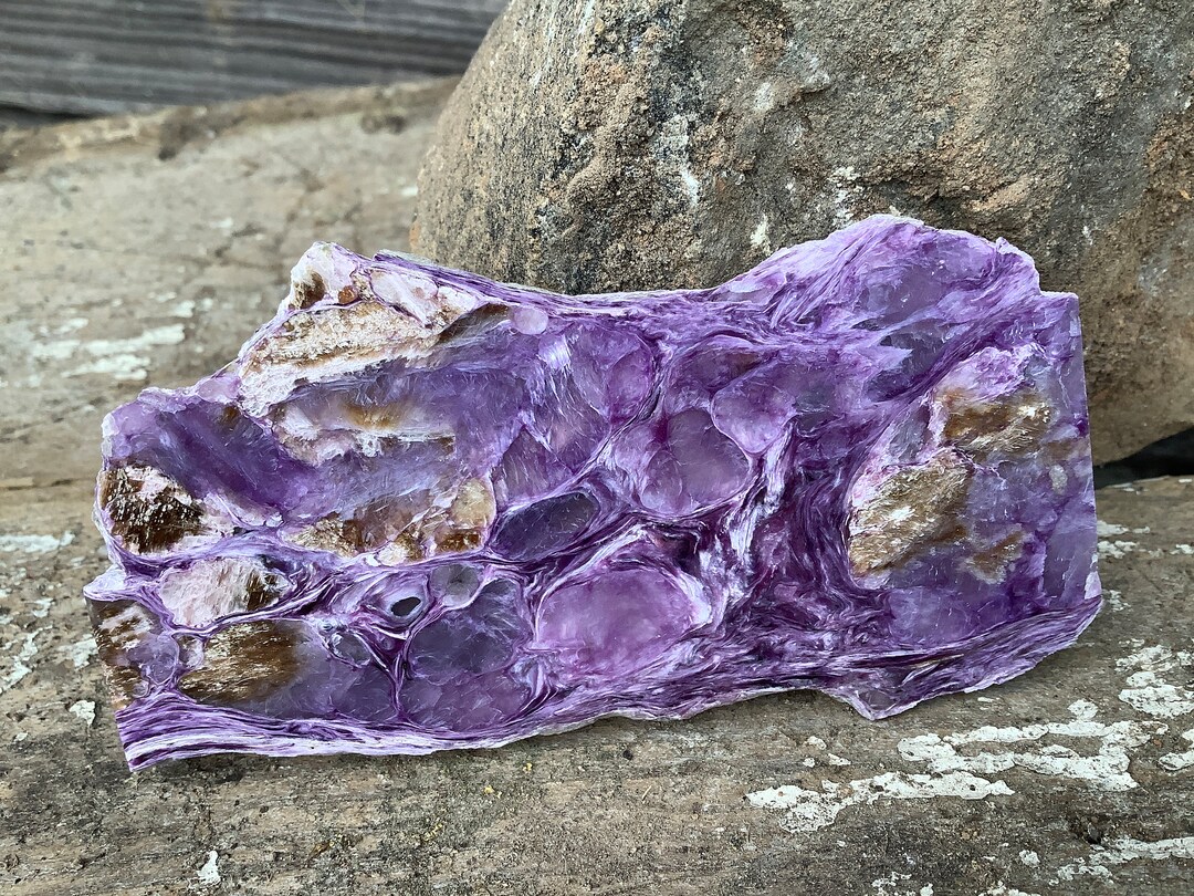 Polished Charoite Sample with Natural Inclusions Rare Gemstone from ...