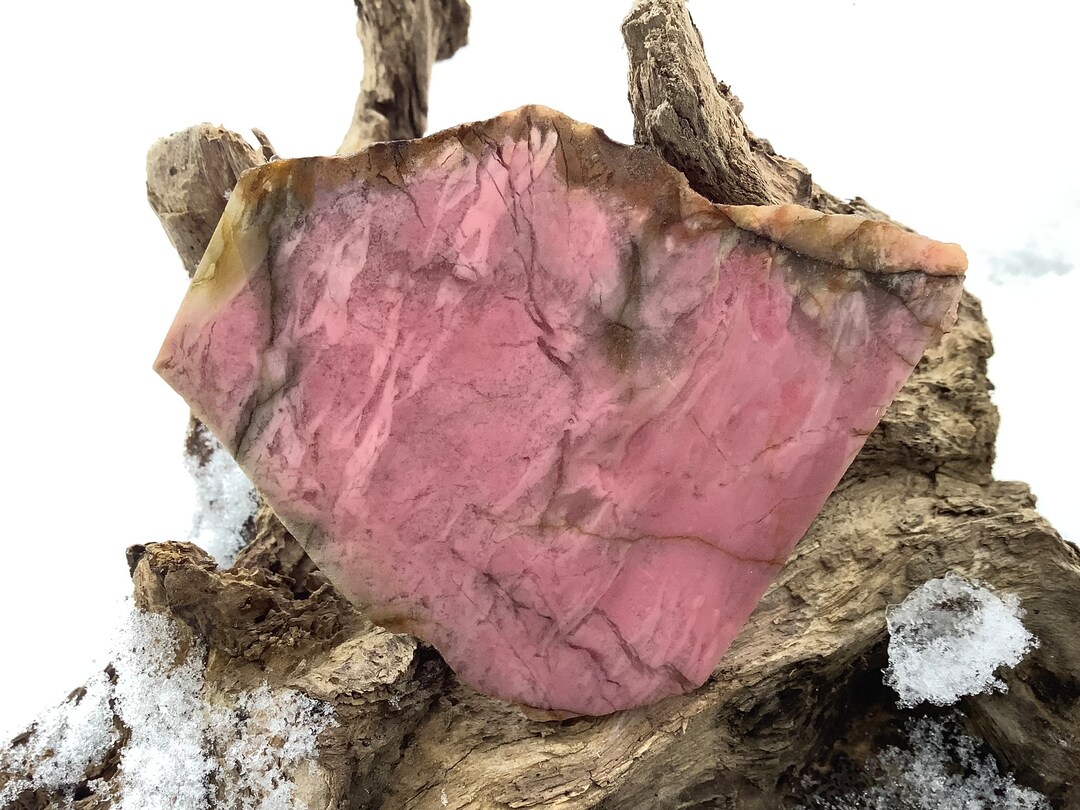 Rhodonite (# 37) Polished Picture Stone Slab / Pink Natural Stone ...