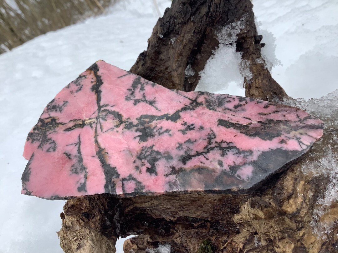 Rhodonite Polished Picture Stone Slab / Pink Natural Stone Polished ...
