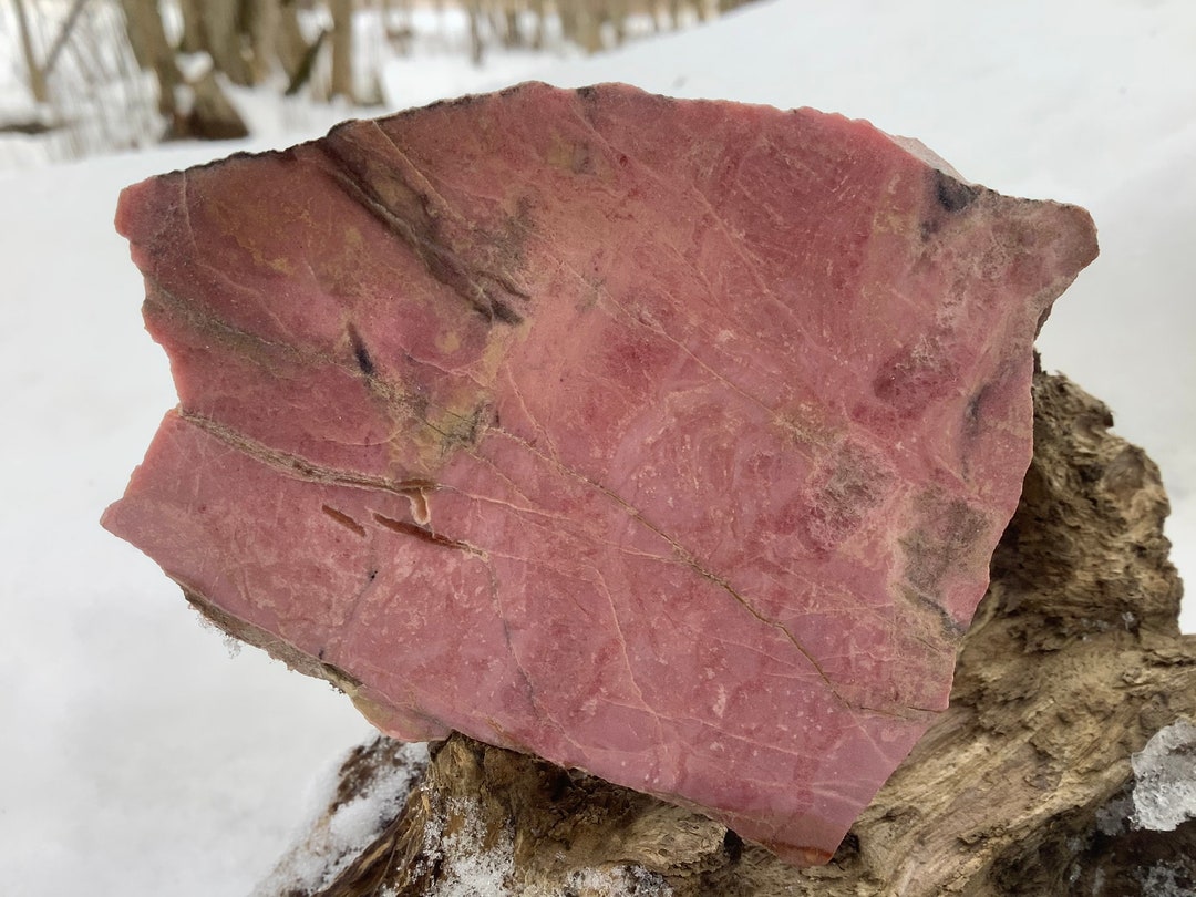 Rhodonite (# 25) Polished Picture Stone Slab / Pink Natural Stone ...