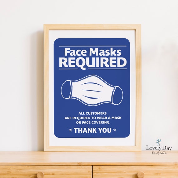 Digital Prints Printable Mask Required Sign Poster Art & Collectibles ...