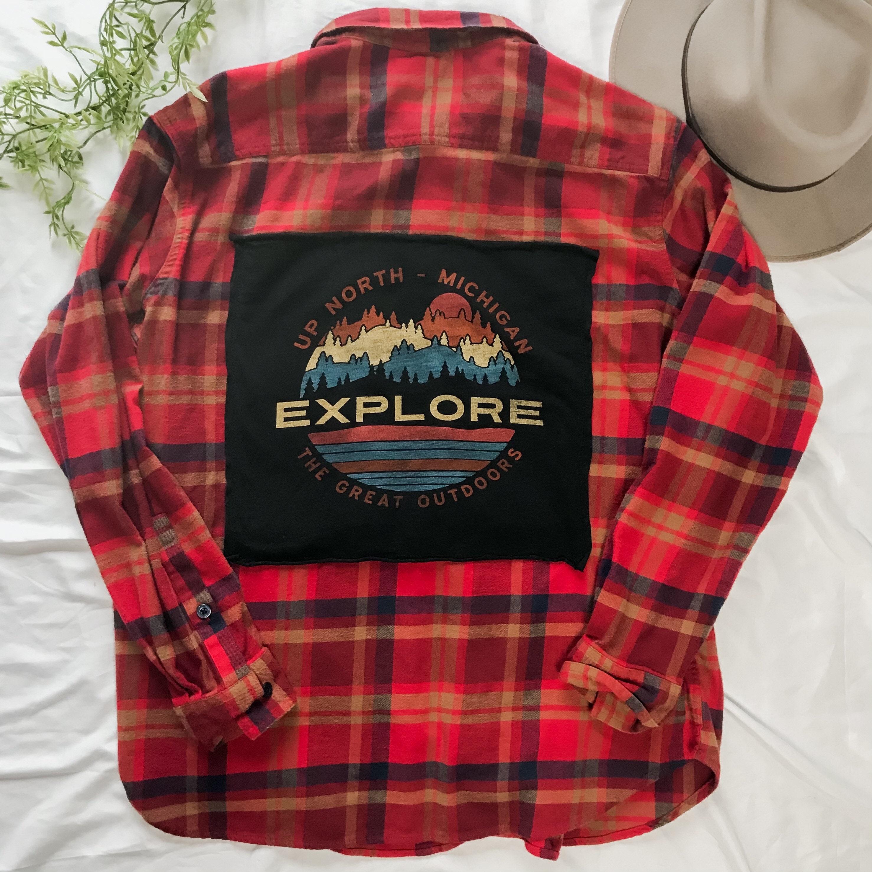 Reworked up North Michigan Flannel - Etsy UK