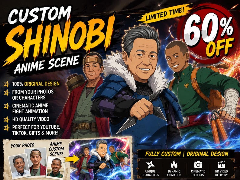Custom Anime Shinobi Fight Animation, Personalized Battle Video ...
