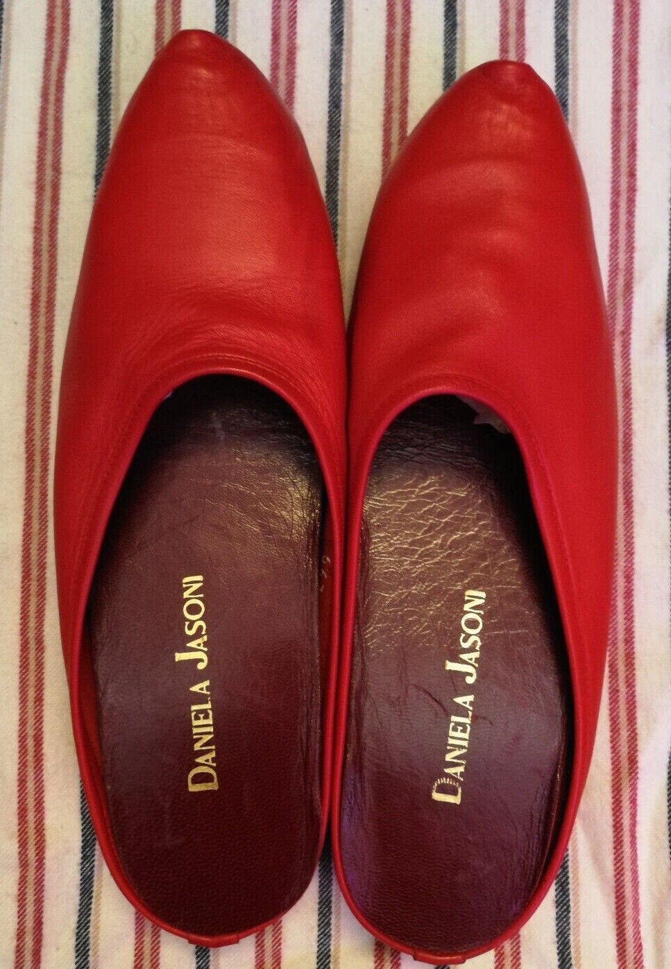 Red Leather Shoes Leather Slip On Shoes Women Leather Etsy