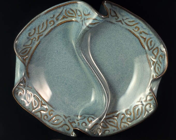 Handmade Two Sided Condiment Dish With Spoon, Functional and Decorative ...