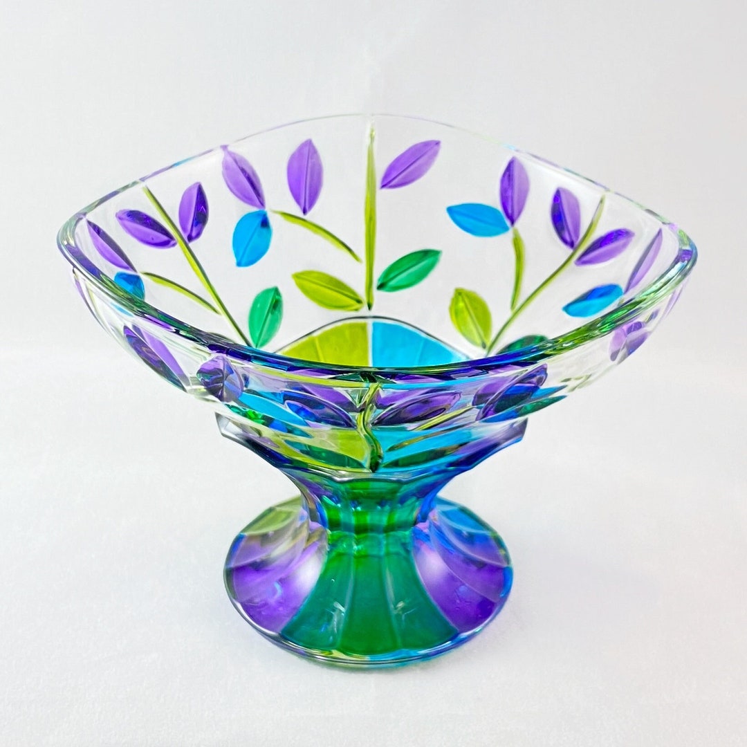 Venetian Glass Tree of Life Compote Dish Handmade in Italy, Colorful ...