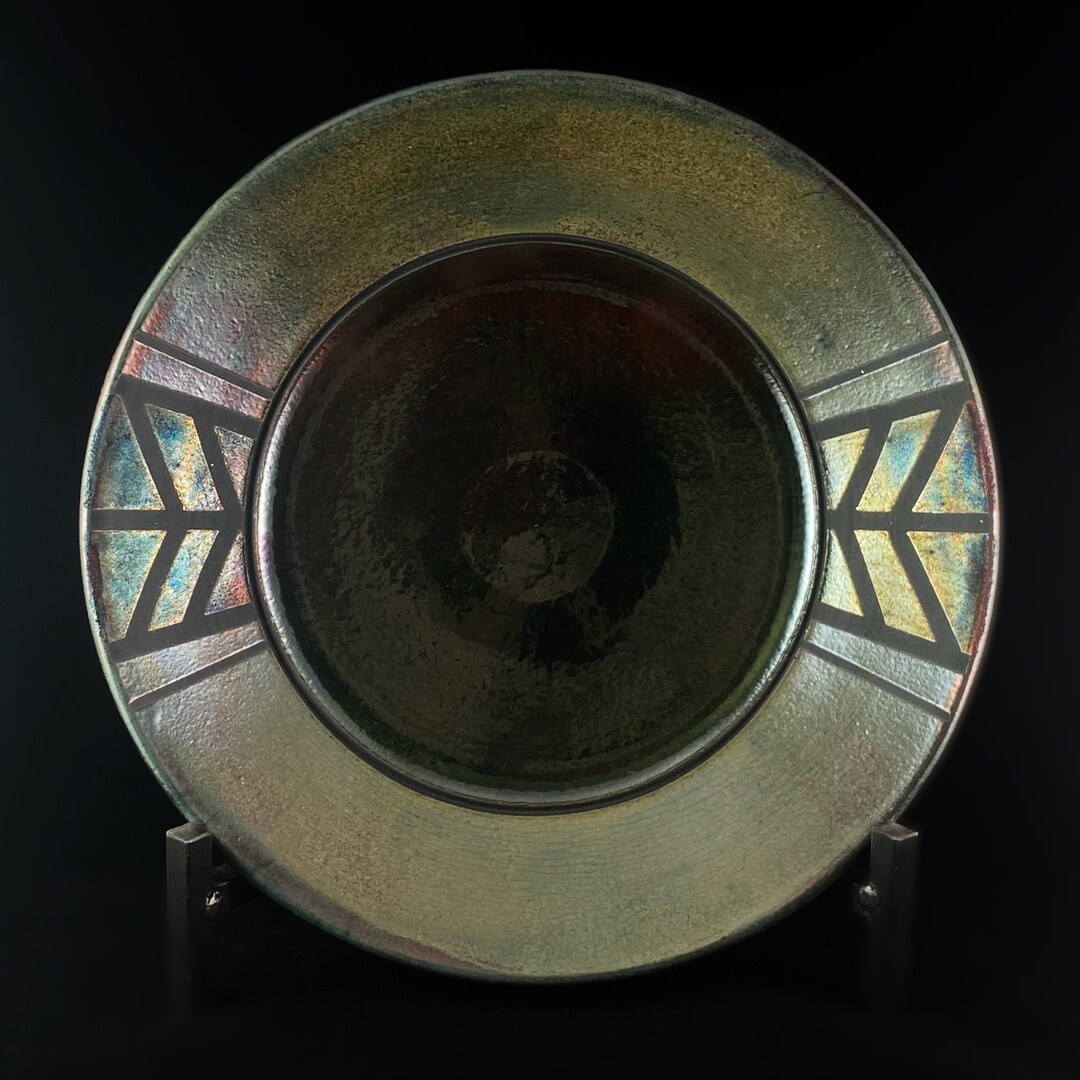 Handmade Emily Plate, Raku Art Pottery, Decorative Pottery - Etsy