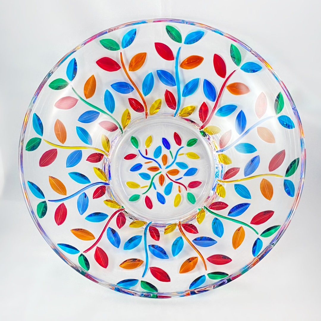 Large Venetian Glass Tree of Life Centerpiece Bowl - Handmade in Italy ...