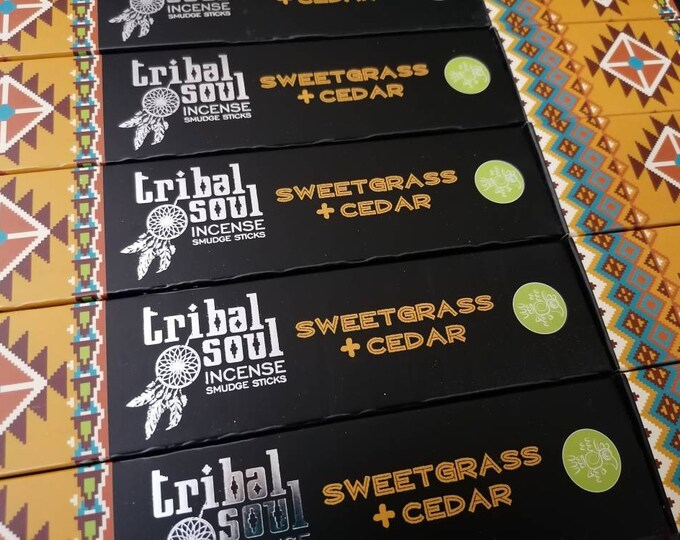 Sweetgrass & Cedar Incense Sticks, Tribal Soul, 15g, Meditation ...
