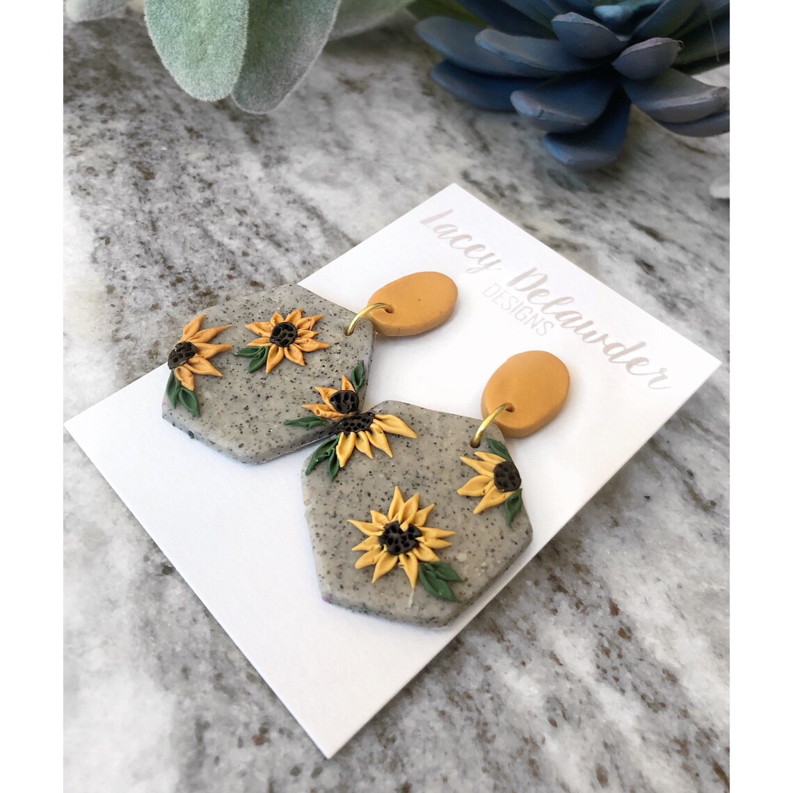 Hand Sculpted Bohemian Sunflower Polymer Clay Sculpted - Etsy