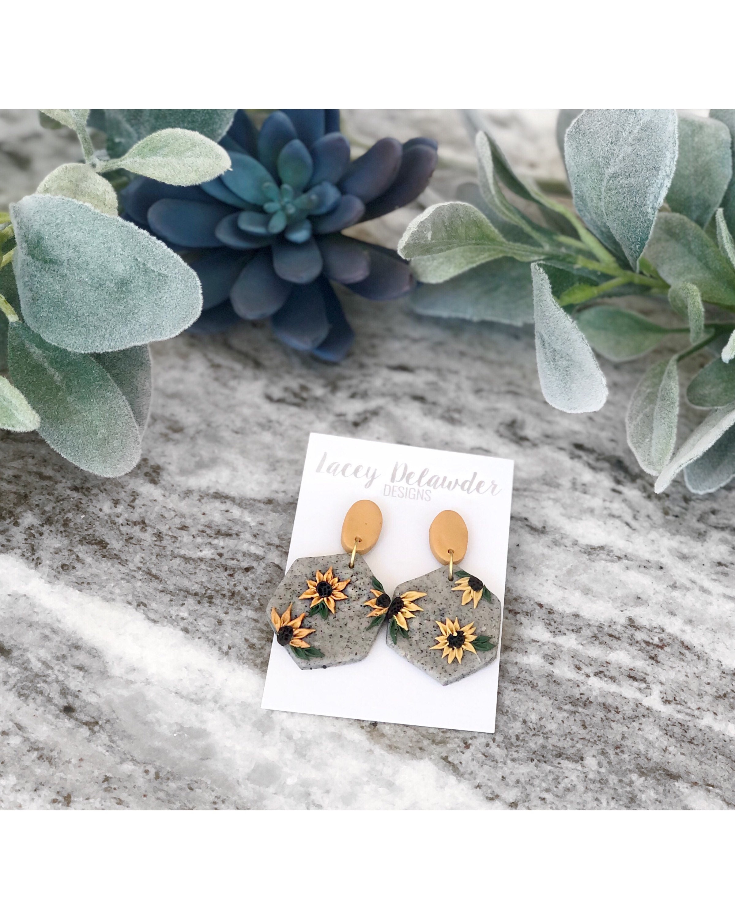 Hand Sculpted Bohemian Sunflower Polymer Clay Sculpted - Etsy