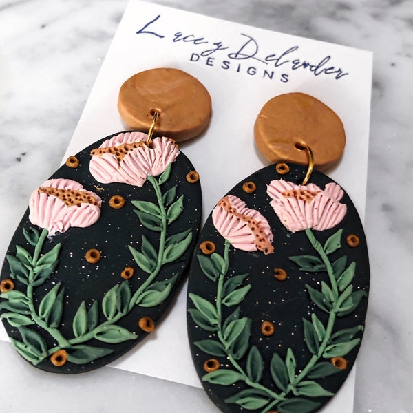 Embroidered Earrings - Etsy