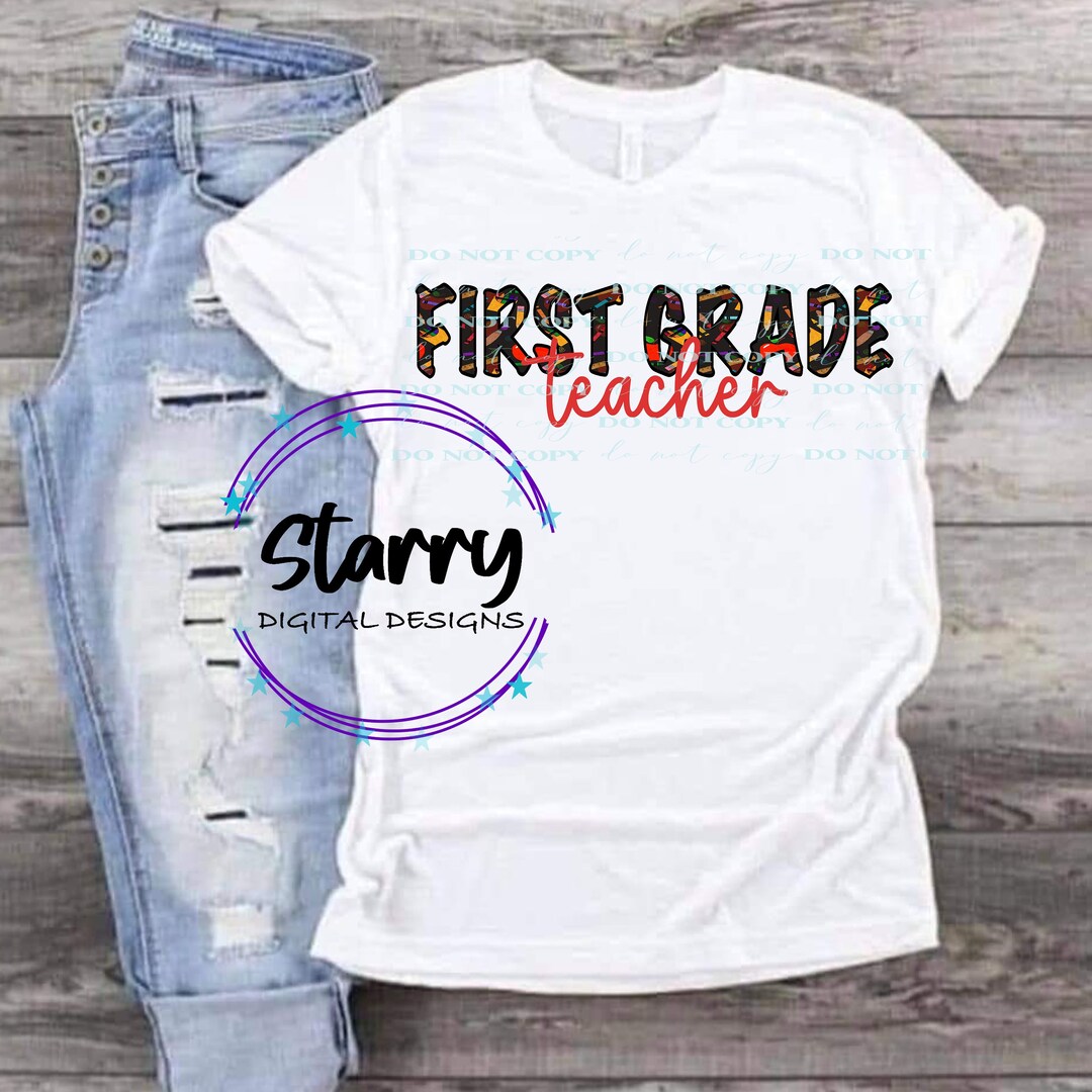 First Grade Teacher PNG Digital Download - Etsy