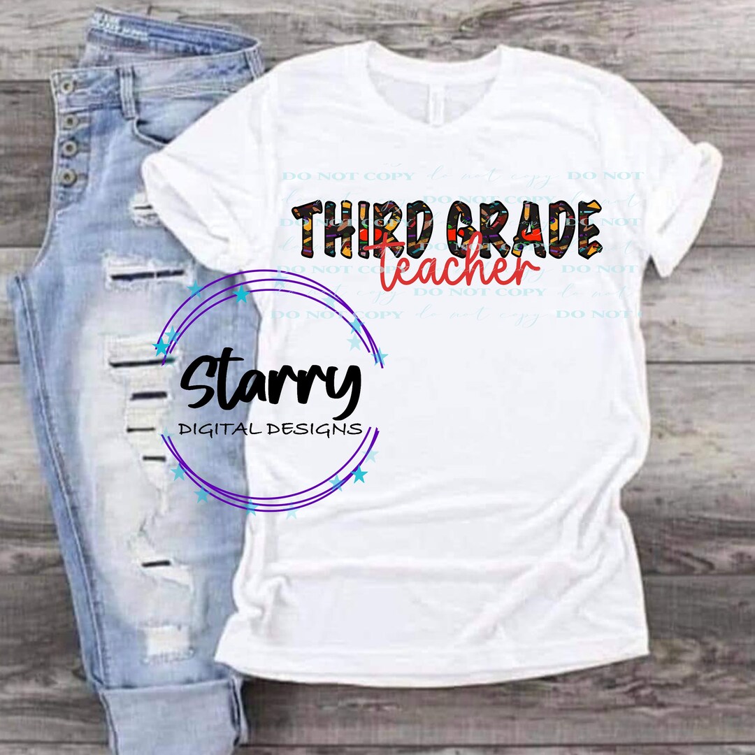 Third Grade Teacher PNG Digital Download - Etsy