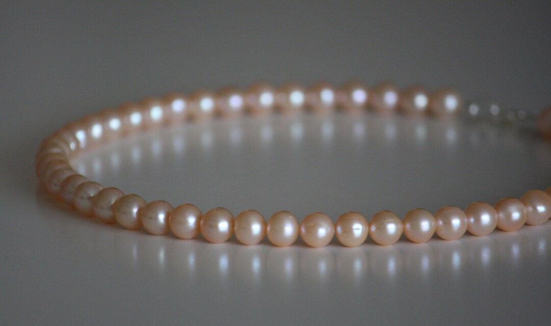 Buy 8mm Freshwater Pearl Necklace Rose Peachy Natural Freshwater
