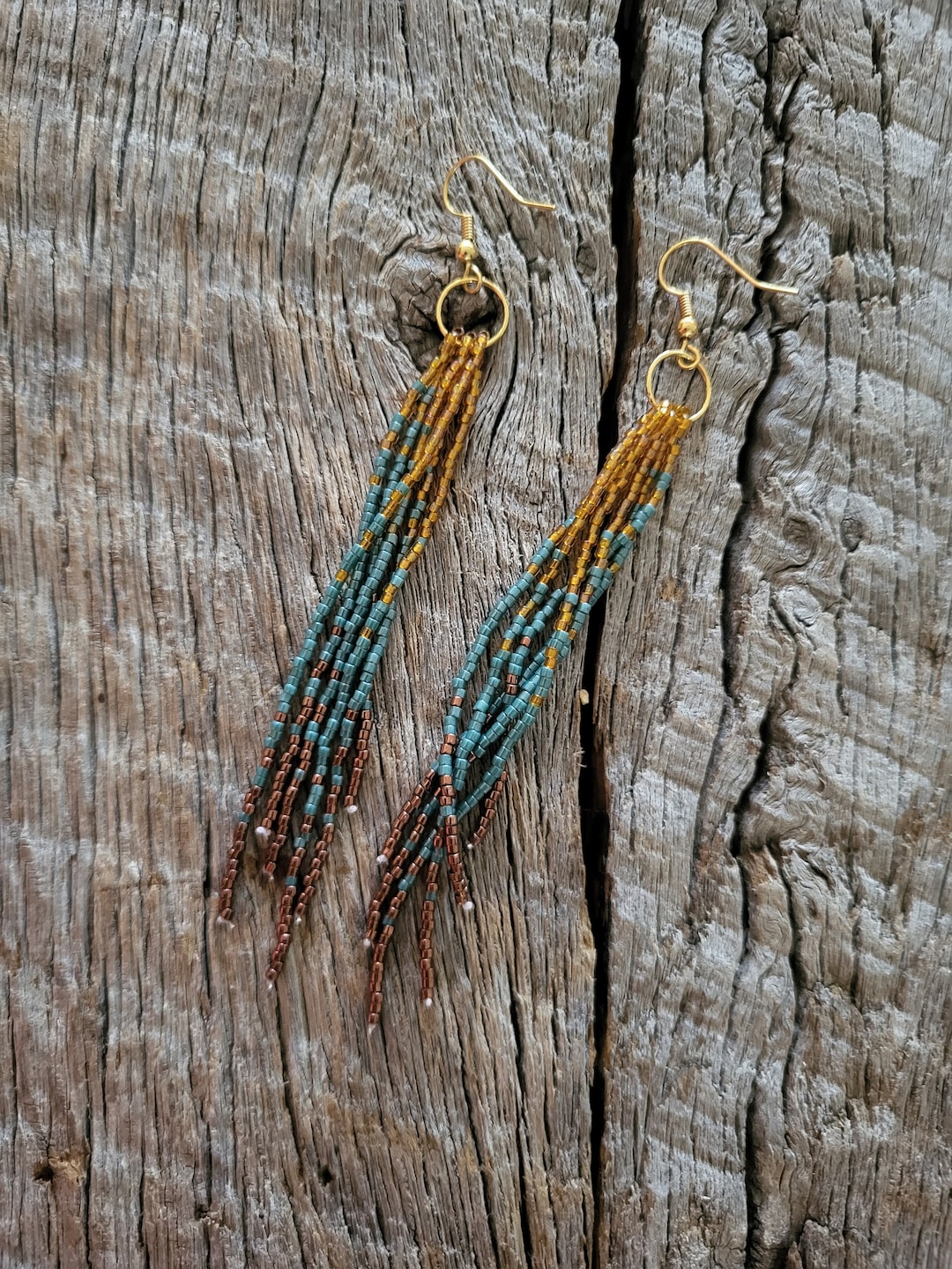 Long Beaded Tassel Earrings, Beaded Earrings, Seed Bead Earrings ...