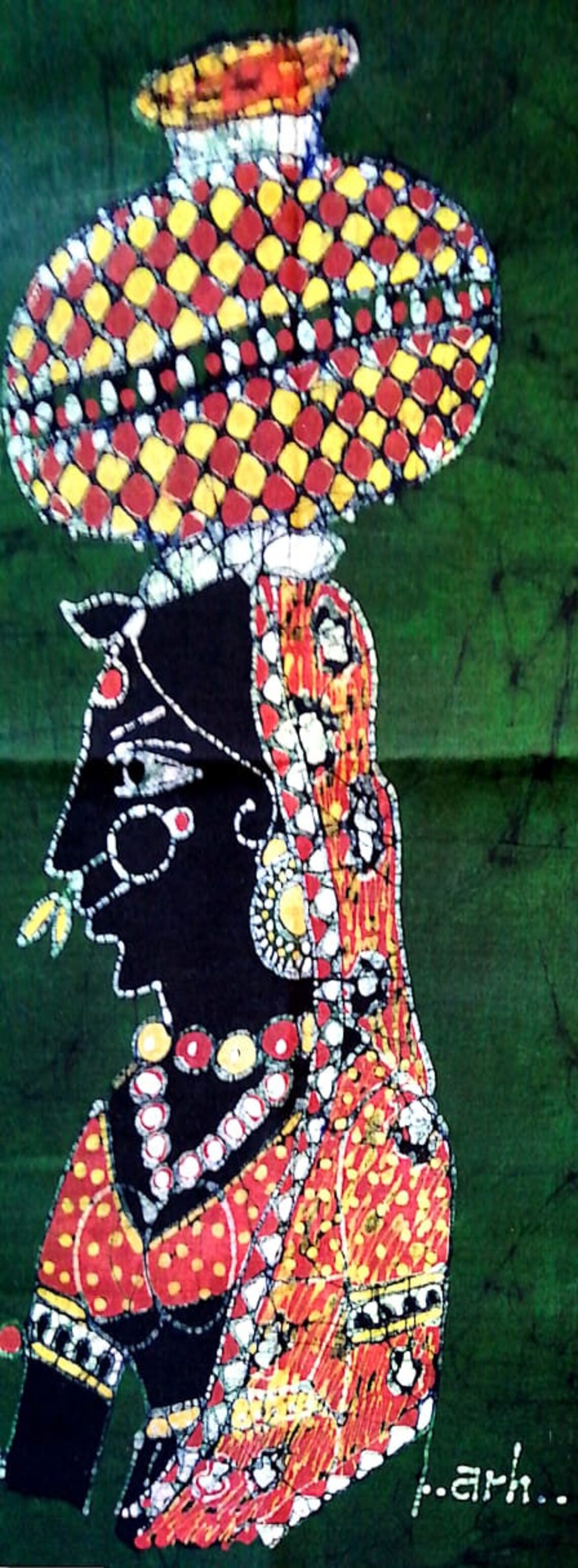 Indian Girls Water Pot Batik Painting Wall Hanging Cotton - Etsy