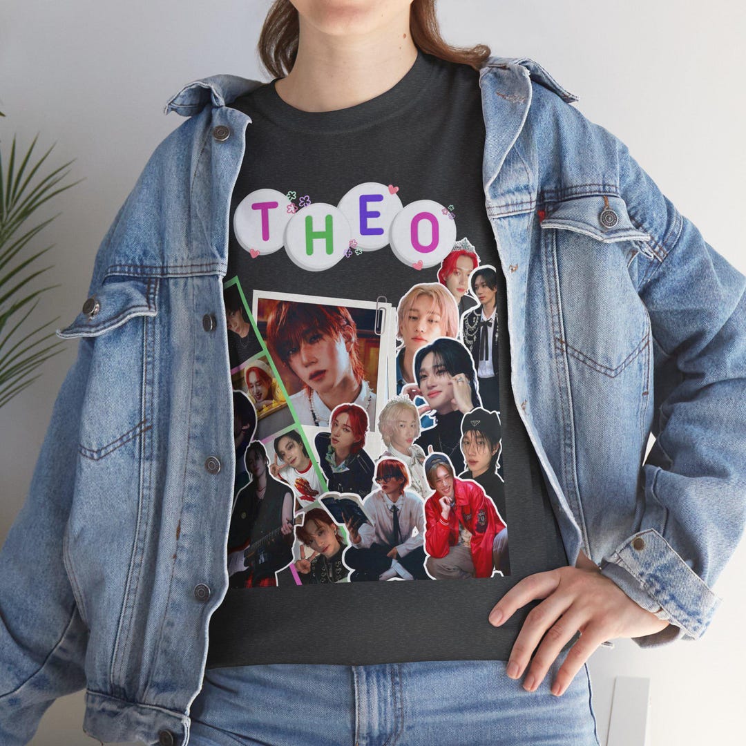 Cute Theo Aegyo Letterbeads and Photostrip Unisex Heavy Cotton T-shirt ...