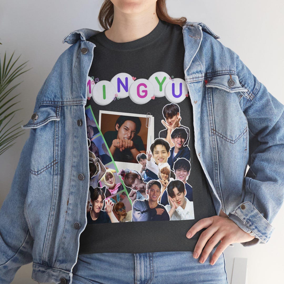 Cute Mingyu Aegyo Unisex T-shirt, Seventeen Collage Shirt, Cute Fan ...