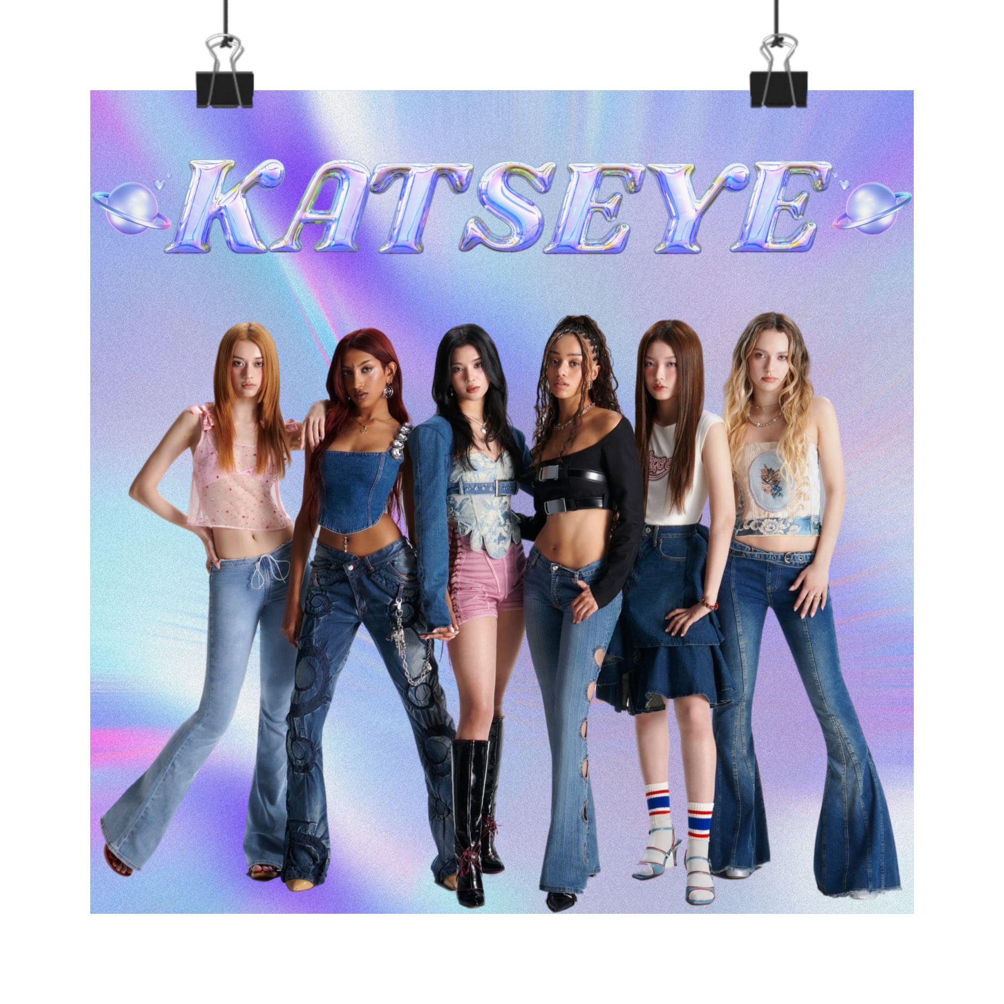 Katseye World Blue and Purple Matte Vertical Poster Katseye Merch ...