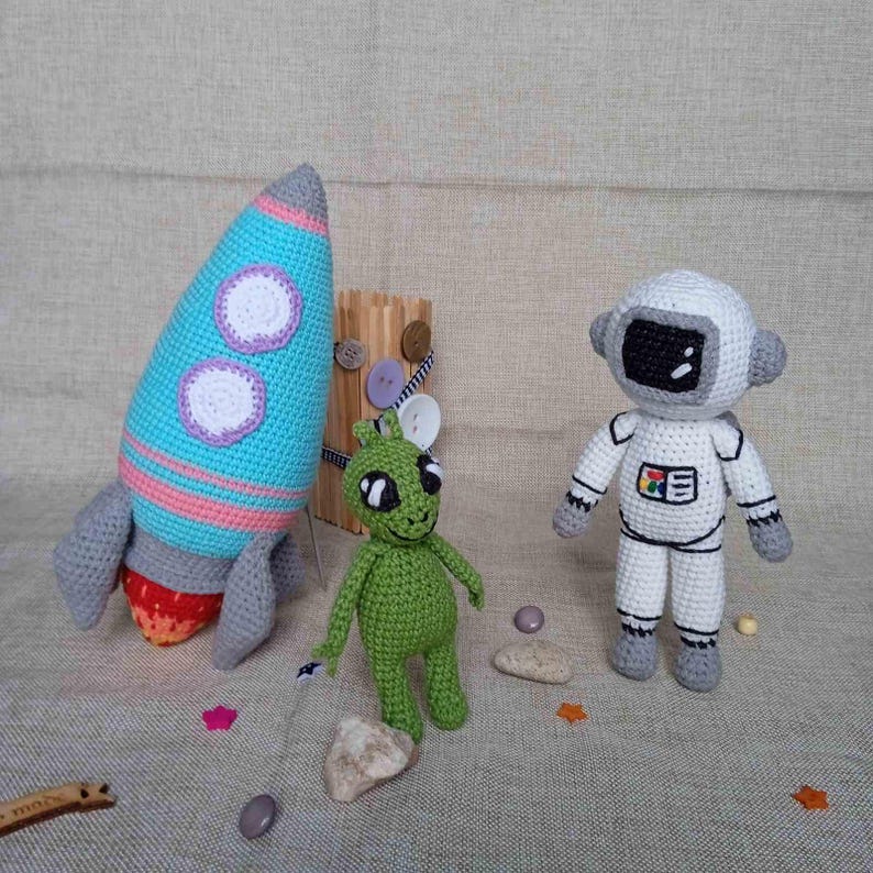 Blue Rocket Plushie, Space Themed Kids Gift, Crochet Rocket, Space ...