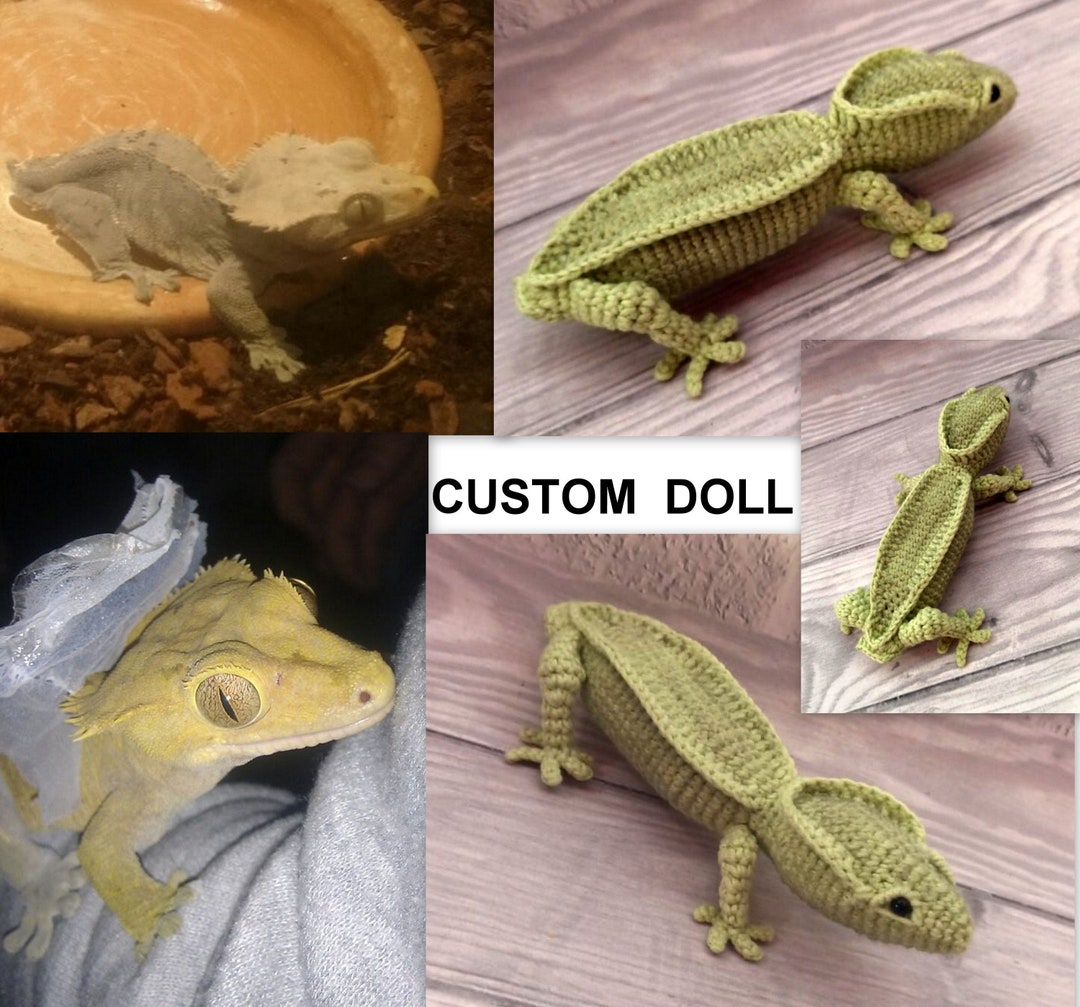 Crested Gecko Plush, Crocheted Remember Replica, Custom Stuffed Animal ...
