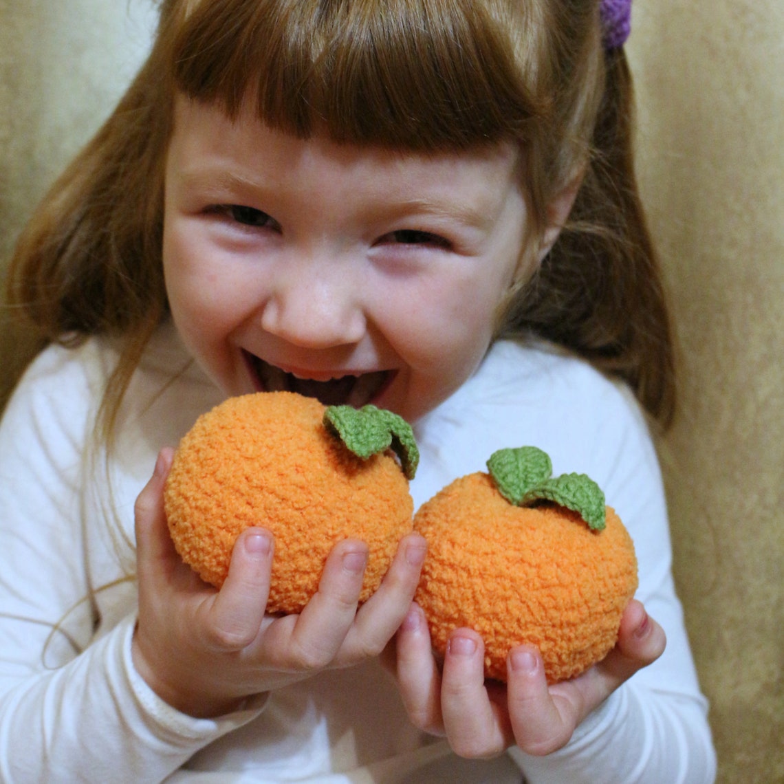 Softy Mandarin 1 Pcs Crochet Tropical Fruit Fake Food for | Etsy