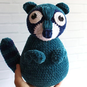 Reggie the Rhyming Raccoon Crocheted Plush From Drawing - Etsy