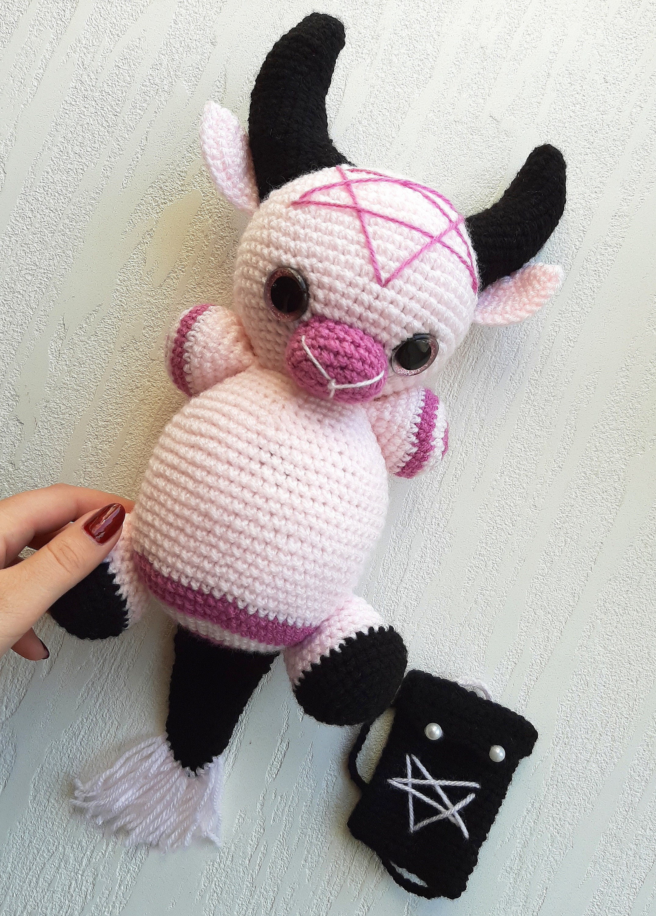 Creepy devil doll Crochet dark art devil demon spooky yarn | Etsy