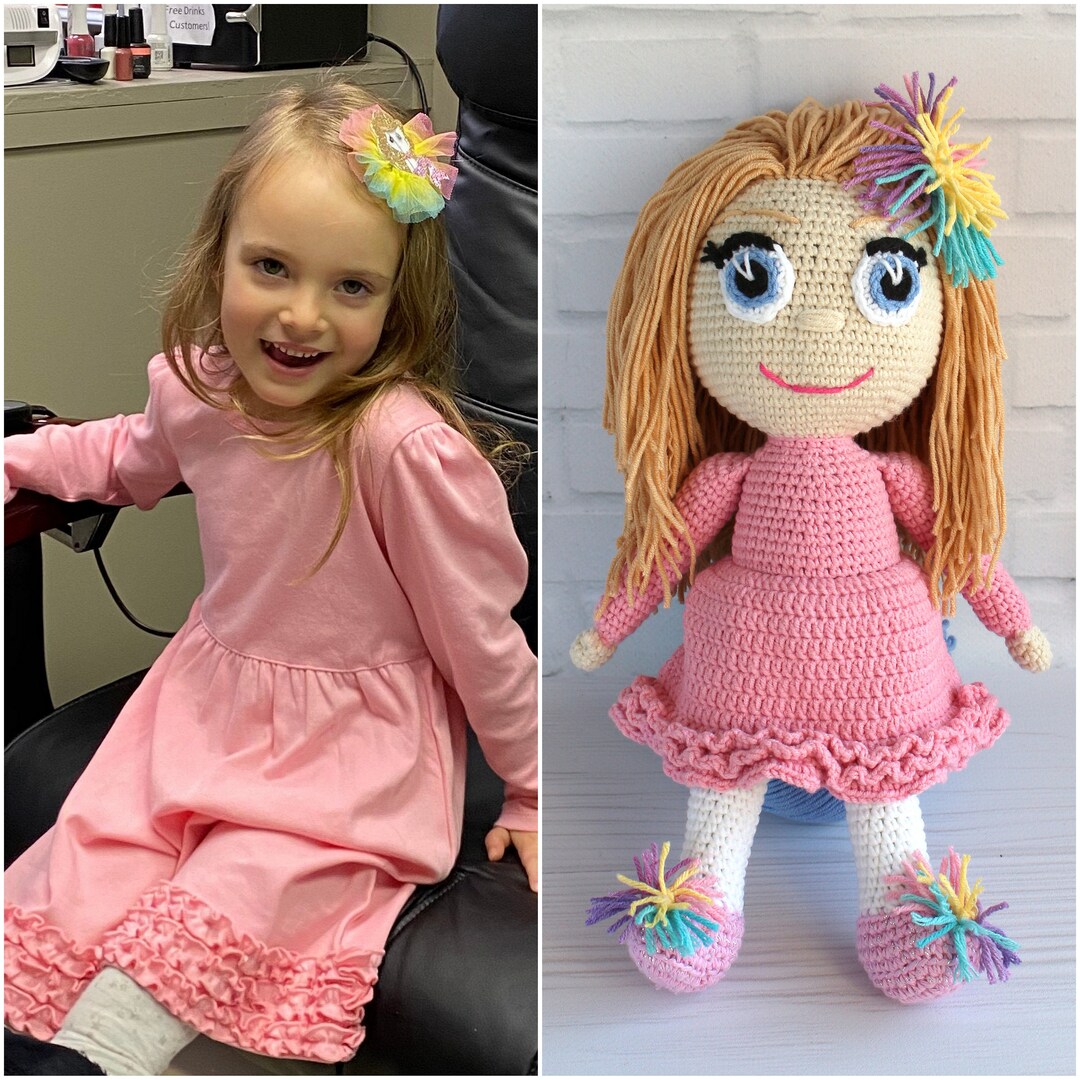 Custom Plush Doll, Personal Crocheted Organic Figure, Healthy Person ...